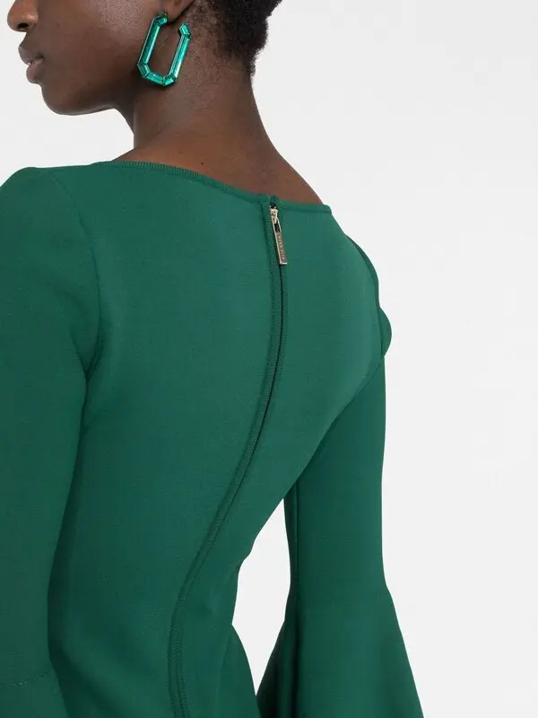 Elie Saab Feather-detailed Knit Dress