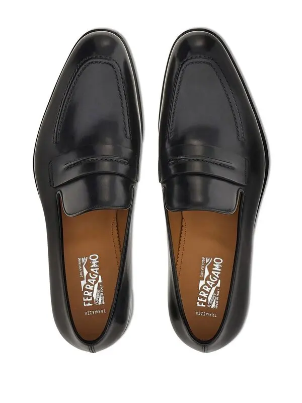 FERRAGAMO Slip-on Leather Penny Loafers