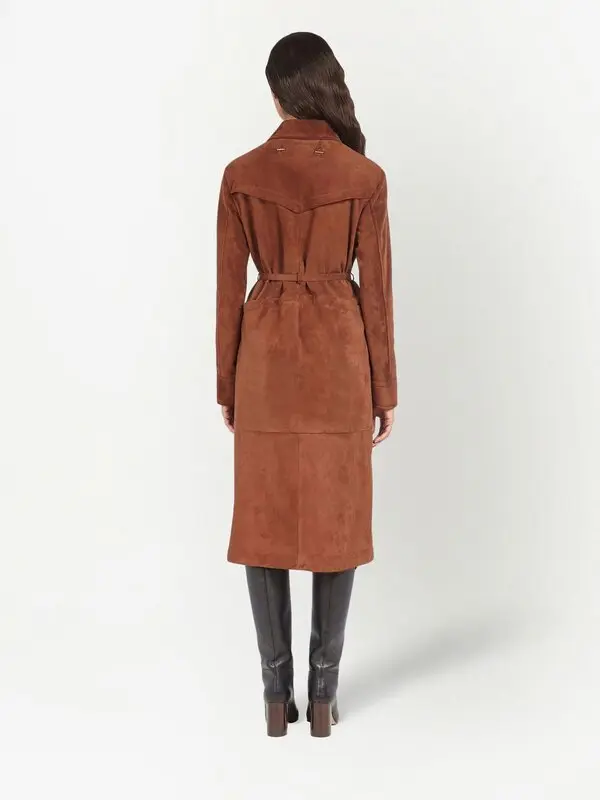 FERRAGAMO Button-front Suede Dress