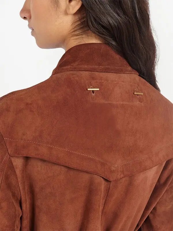 FERRAGAMO Button-front Suede Dress