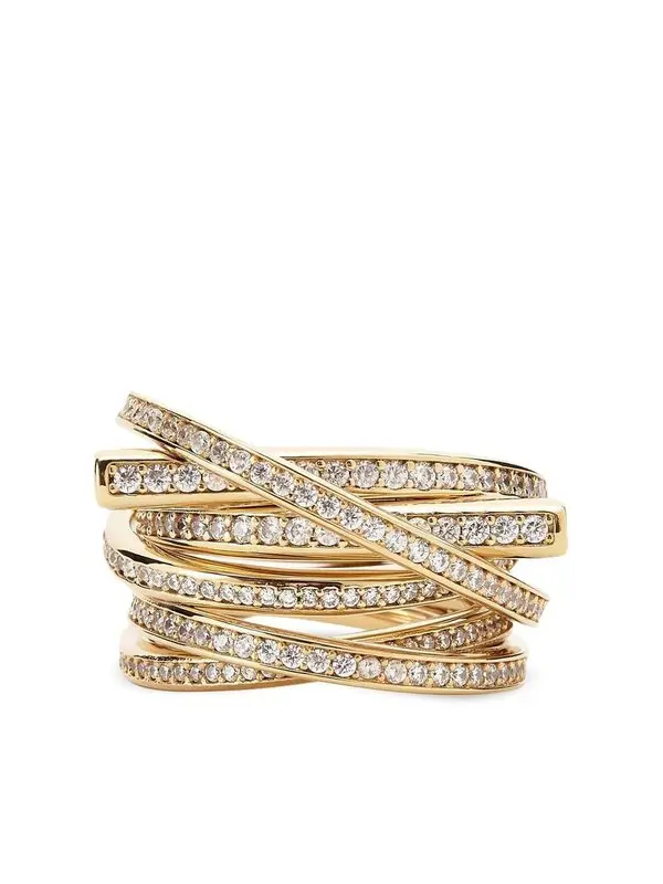 FERRAGAMO Gancini Crystal Ring - Gold