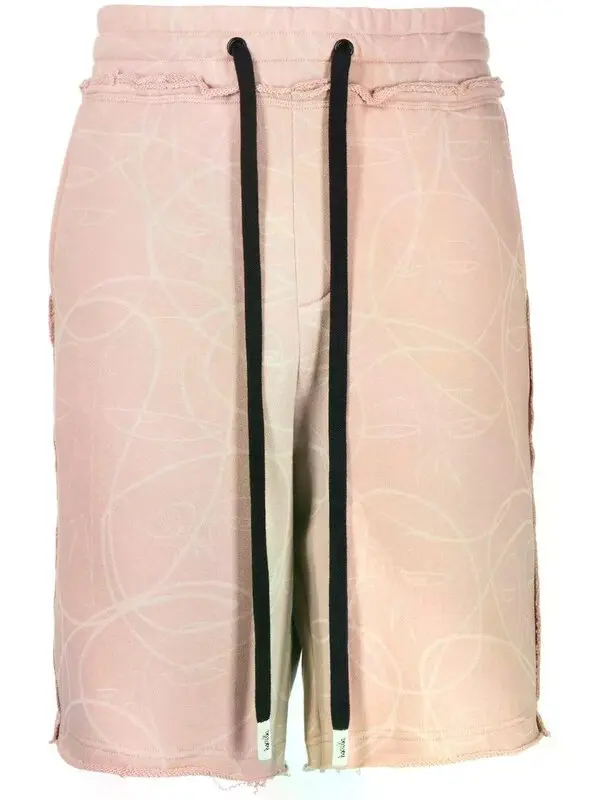 HACULLA. Abstract-print Knee-length Shorts - Pink