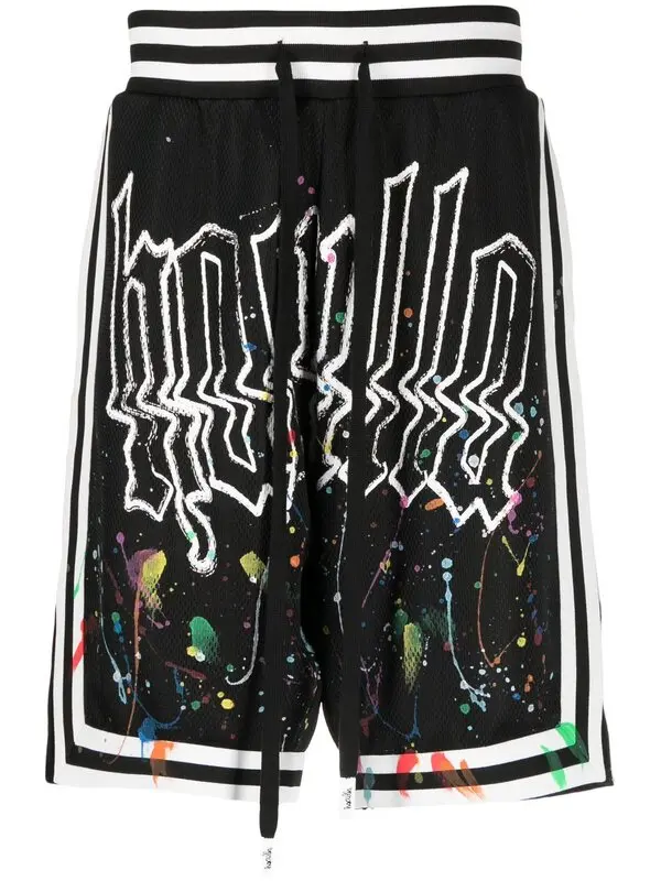 HACULLA. Paint-splatter Logo Shorts - Black