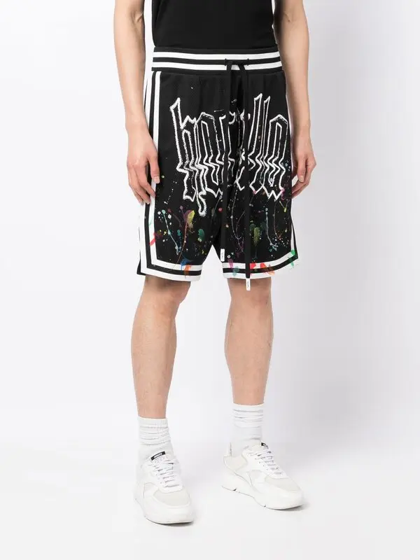 HACULLA. Paint-splatter Logo Shorts - Black