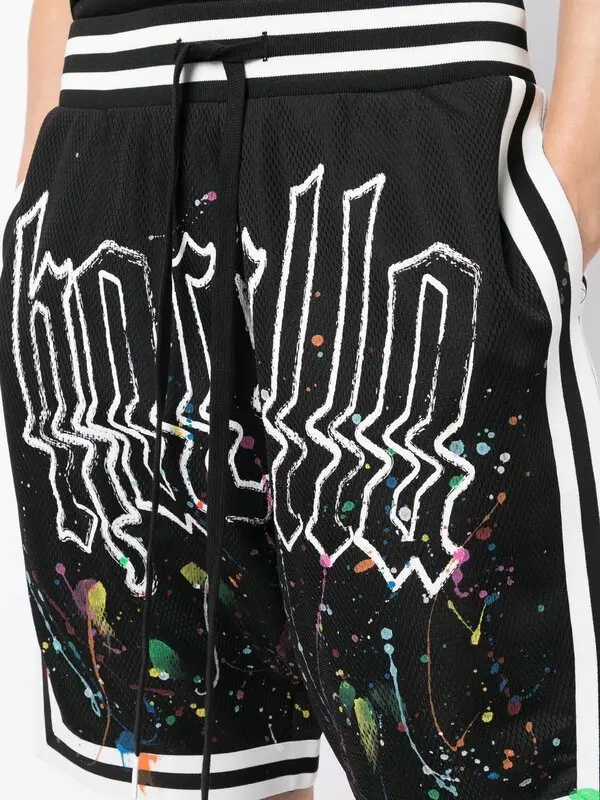 HACULLA. Paint-splatter Logo Shorts - Black