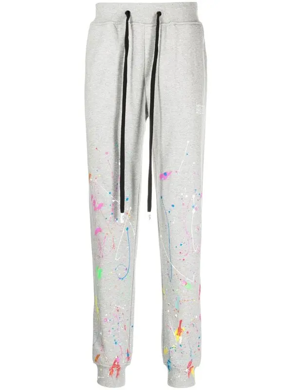 HACULLA. Paint-splatter Drawstring Track Pants - Grey