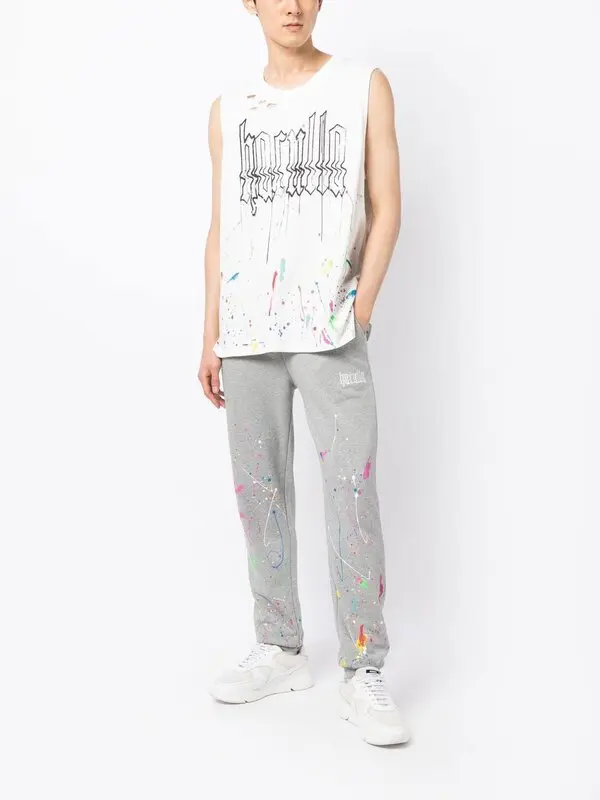 HACULLA. Paint-splatter Drawstring Track Pants - Grey
