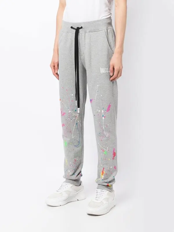 HACULLA. Paint-splatter Drawstring Track Pants - Grey