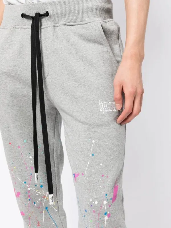 HACULLA. Paint-splatter Drawstring Track Pants - Grey