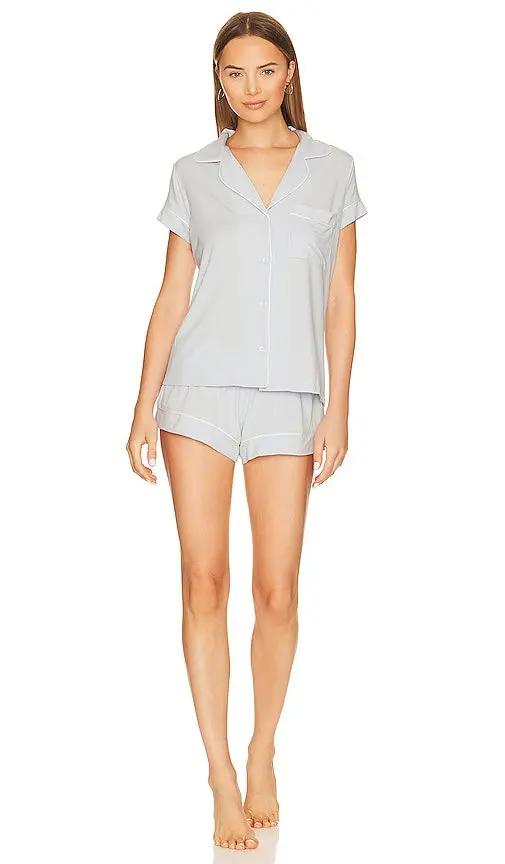 Eberjey Gisele Shortie Pj Set In Baby Blue - Ice Blue