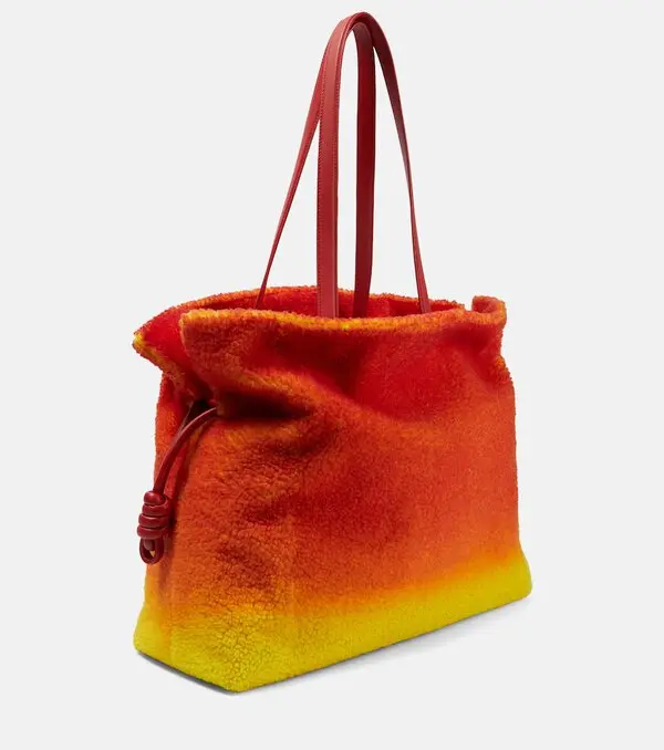 Loewe X Howl's Moving Castle Calcifer Flamenco Large Shearling Shoulder Bag