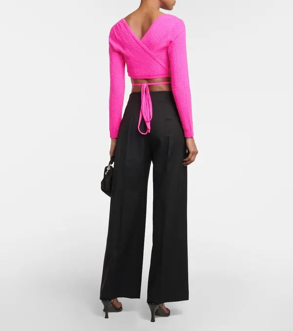 PATOU Cropped Wool And Cashmere Sweater - Pink