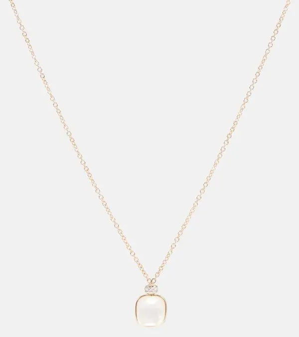 Pomellato Nudo Necklace In 18kt Gold With Topaz, Mother-of-pearl, And Diamonds - White