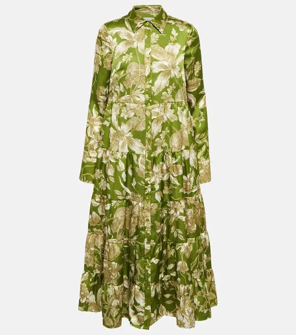Erdem Palmira Floral Midi Dress - Green