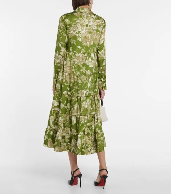 Erdem Palmira Floral Midi Dress - Green