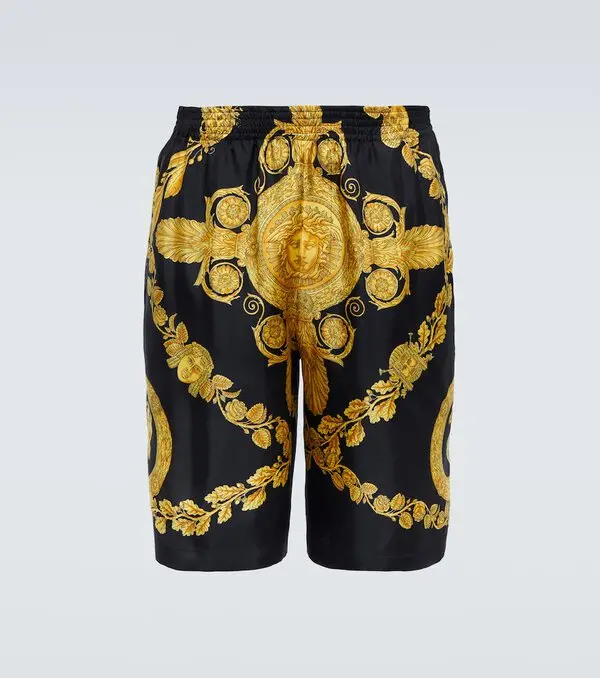 Versace Printed Silk Twill Shorts - Multicoloured