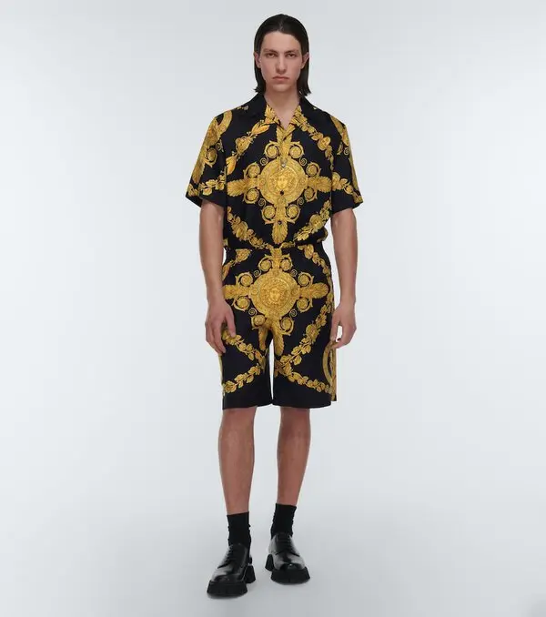 Versace Printed Silk Twill Shorts - Multicoloured