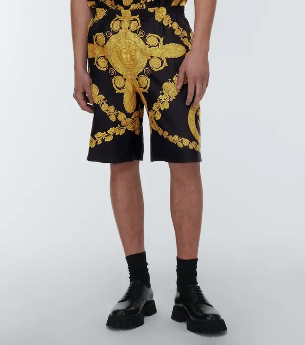 Versace Printed Silk Twill Shorts - Multicoloured