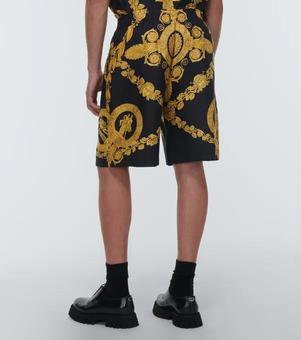 Versace Printed Silk Twill Shorts - Multicoloured