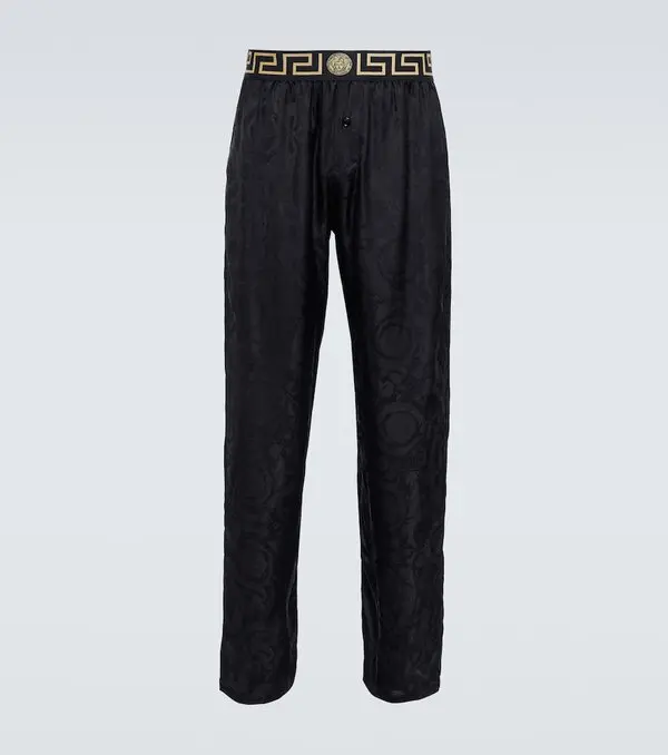 Versace Barocco Silk Twill Pajama Bottoms