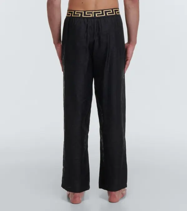Versace Barocco Silk Twill Pajama Bottoms