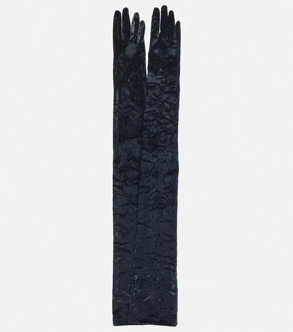 Versace Velvet Gloves - Black