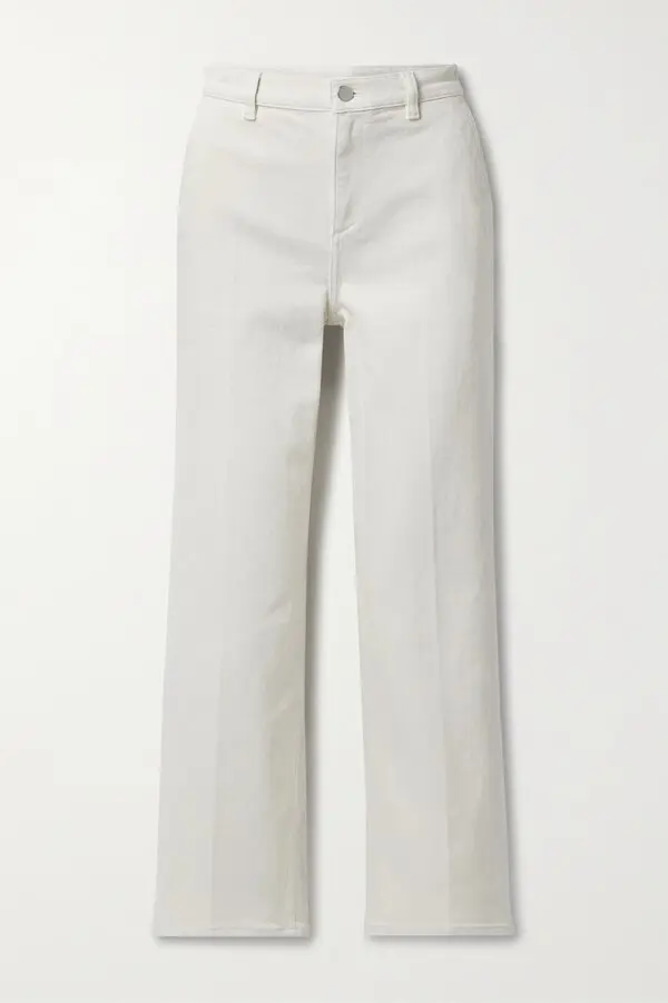 Theory High-rise Wide-leg Jeans - Ivory