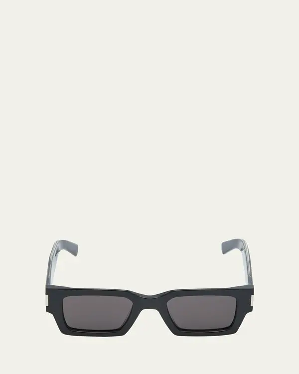 Saint Laurent Rectangle Acetate Sunglasses - Black