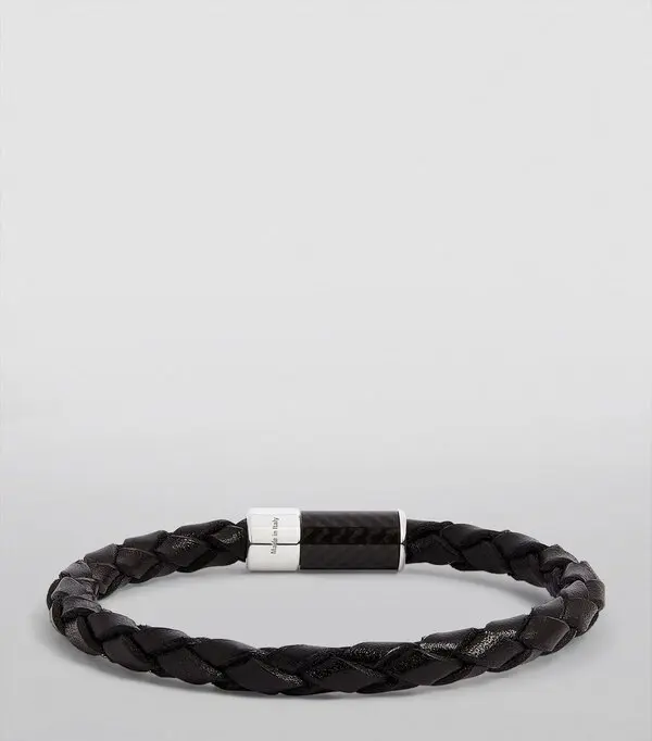 Tateossian Leather Braided Bracelet
