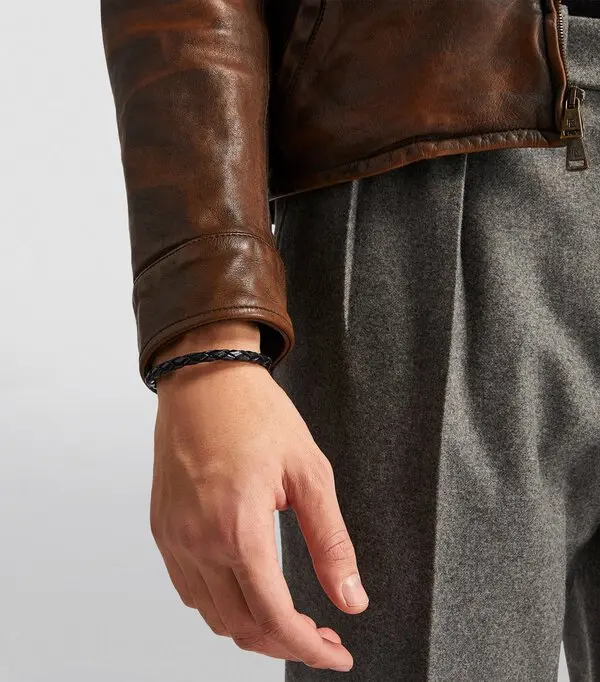 Tateossian Leather Braided Bracelet