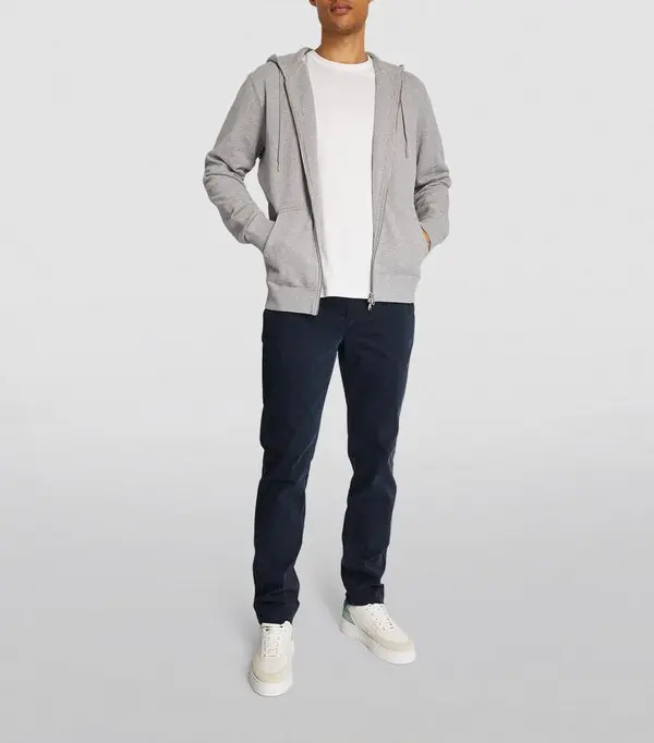 Sunspel Loopback Zip-up Hoodie - Grey