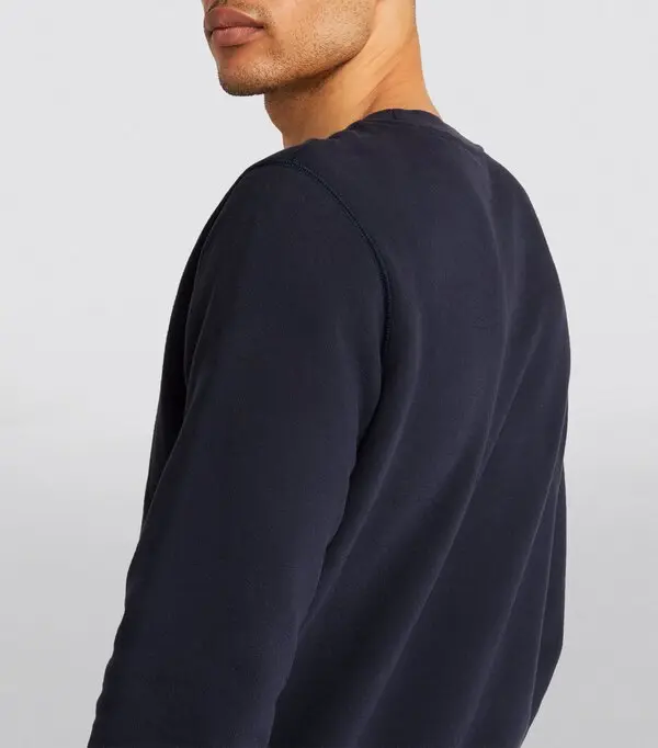 Sunspel Loopback Cotton Sweatshirt - Navy