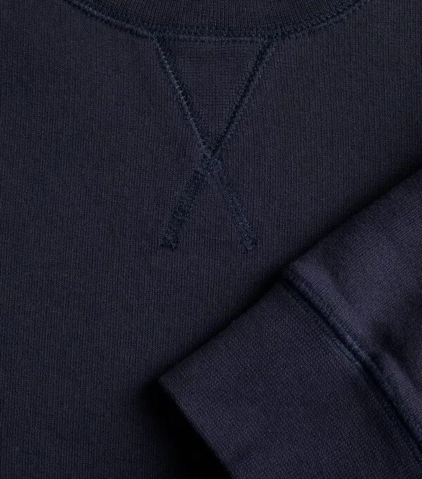 Sunspel Loopback Cotton Sweatshirt - Navy