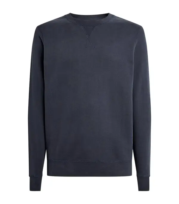 Sunspel Loopback Cotton Sweatshirt - Navy
