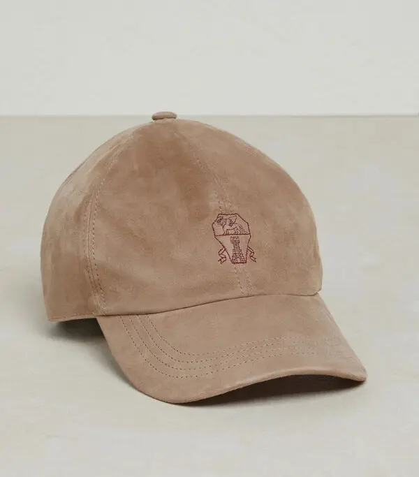 Brunello Cucinelli Suede Logo Baseball Cap