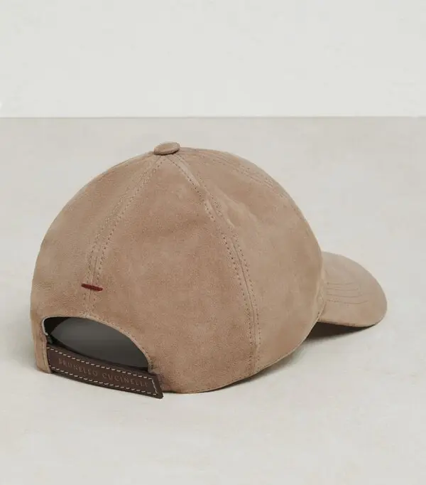 Brunello Cucinelli Suede Logo Baseball Cap