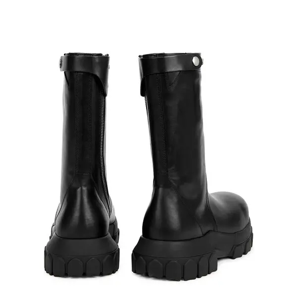 Rick Owens Creeper Bozo Tractor Leather Ankle Boots In Black - 61