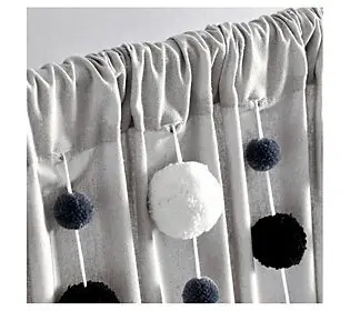 LUSH DECOR Boho Pompom One Window Curtain Panel 52' X 95' Y
