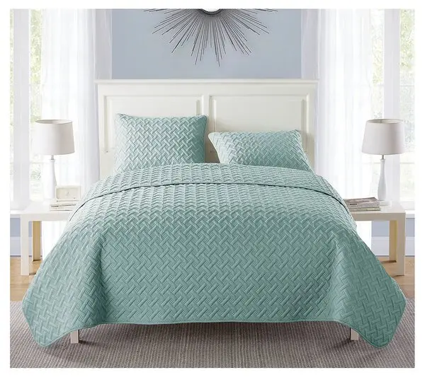 VCNY HOME Vcny Nina Embossed Basketweave Quilt Set, Full/ Queen - One-color