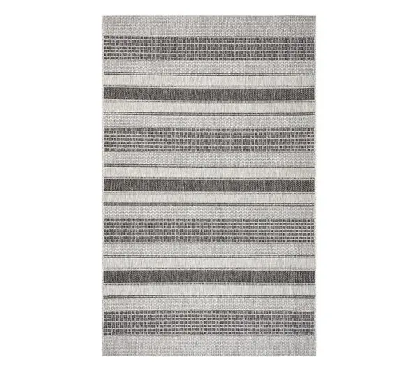 HOMEROOTS 5' X 8' Monochrome Striped Indoor Out Oor Area Rug - One-color