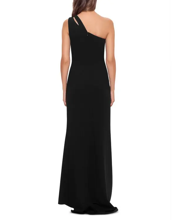 Aqua Cutout One Shoulder Gown - Black