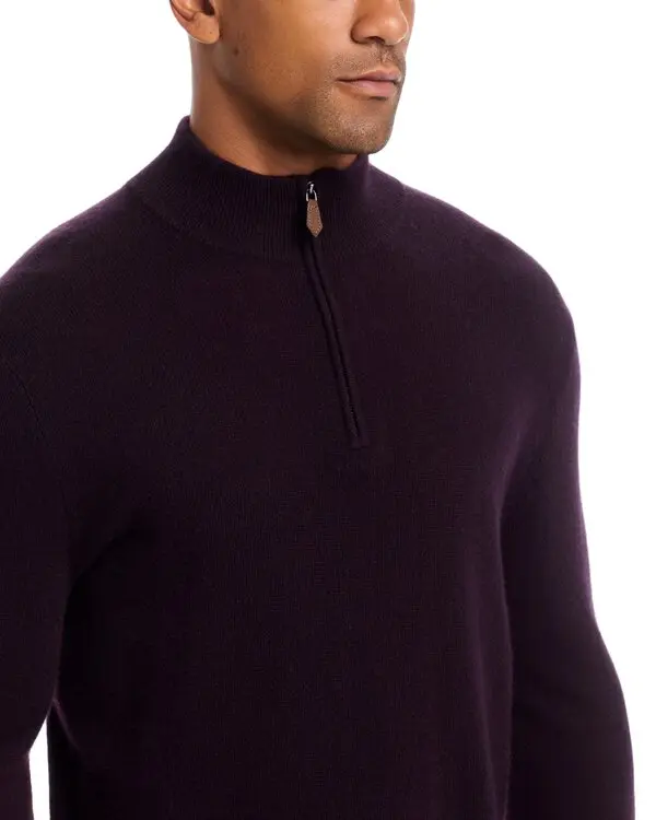 Bloomingdale'S Cashmere Half-zip Sweater - Raisin