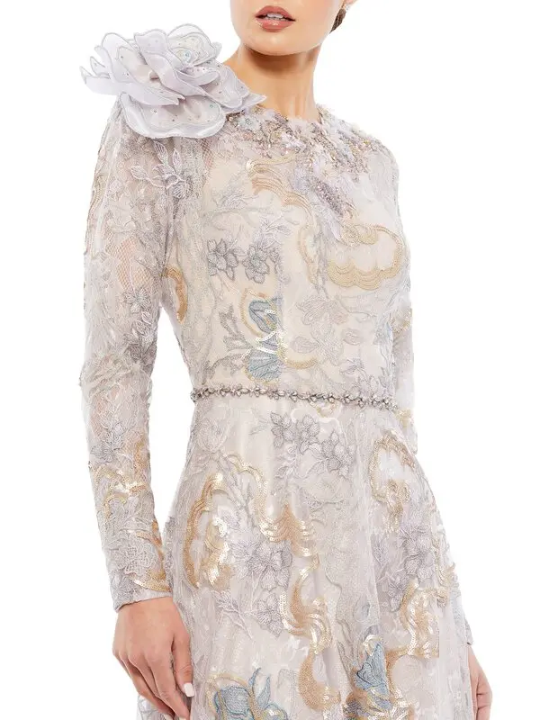 Mac Duggal Embellished -applique Gown
