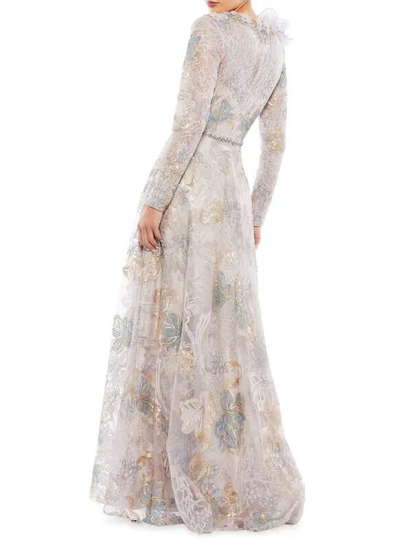 Mac Duggal Embellished -applique Gown