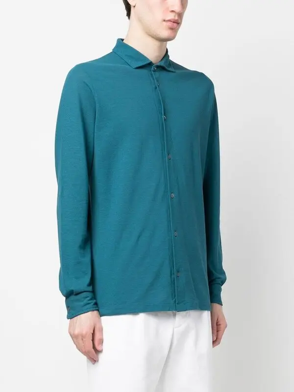ZANONE Longsleeved Organic Cotton Shirt - Blue