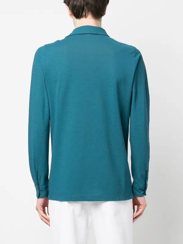 ZANONE Longsleeved Organic Cotton Shirt - Blue