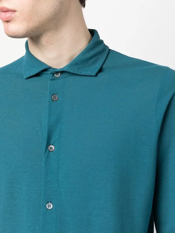 ZANONE Longsleeved Organic Cotton Shirt - Blue
