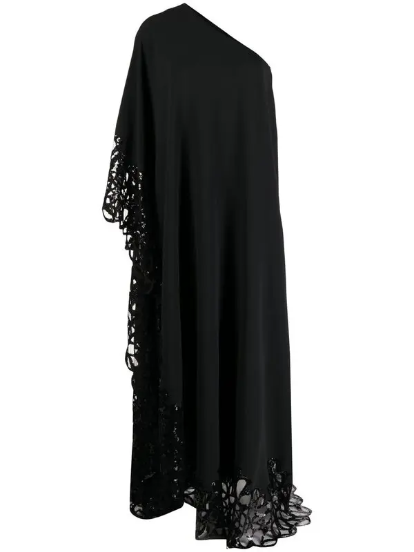 Elie Saab Sequin-embellished One-shoulder Gown - Black