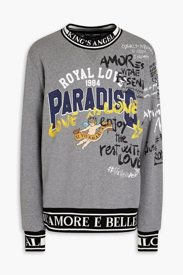 Dolce & Gabbana Printed French Cotton Terry Sweatshirt