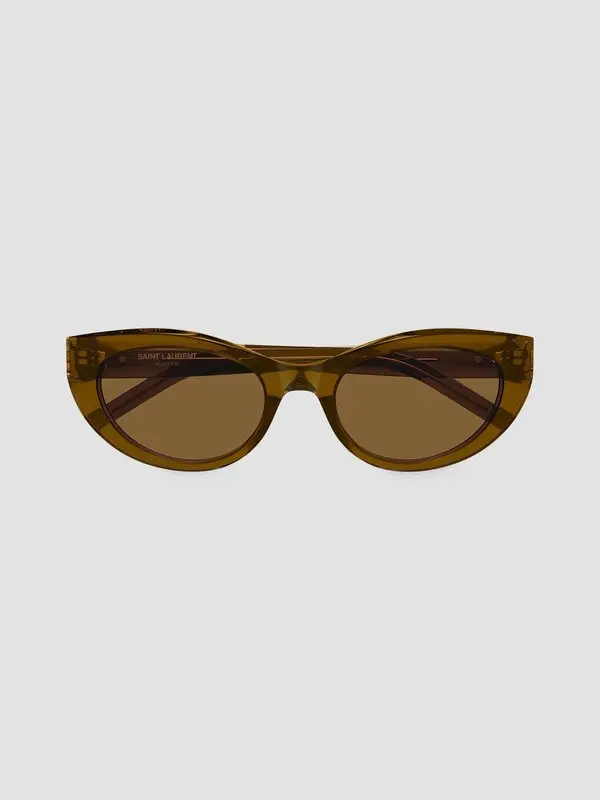 Saint Laurent Monogram Hinge Acetate 54mm Cat-eye Sunglasses - Brown